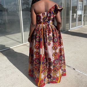 veroex | Dresses | African Clothing For Women Ankara One Sleeve Off The ...